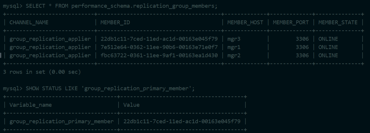 MGR集群命令 - 坚强的小蚂蚁 - 博客园