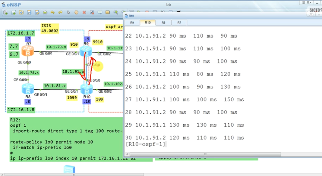 ospf和isis双点双向引入 - 401335990 - 博客园