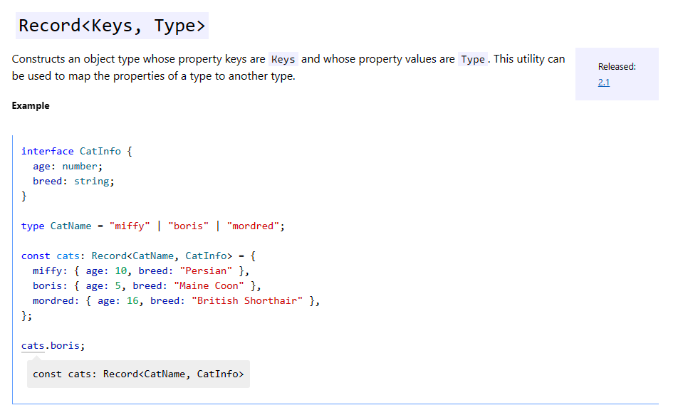 TypeScript Record 