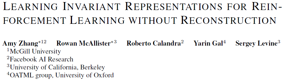Learning Invariant Representations for Reinforcement Learning without Reconstruction - 穷酸秀才大草包 - 博客园