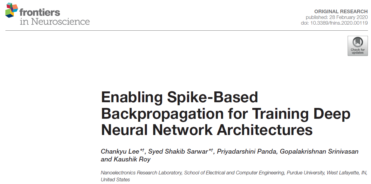 Enabling Spike-Based Backpropagation for Training Deep Neural Network Architectures - 穷酸秀才大草包 - 博客园
