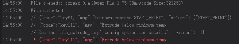 3d打印报错 { Code Key111 Msg Extrude Below Minimum Temp Bk街头狂舞 博客园