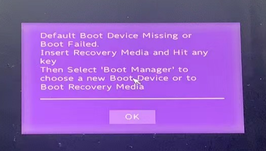 炫龙T3Ti强制关机后再开机显示Default Boot Device Missing or Boot Failed - Asahi9 - 博客园