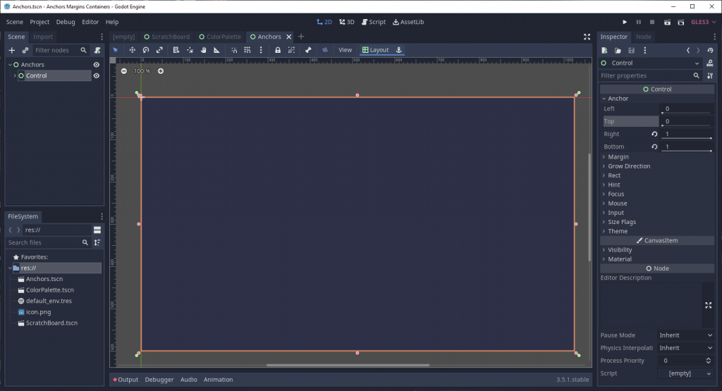 【转载】锚点、边距和容器，我的Godot！ - GOUCCI - 博客园