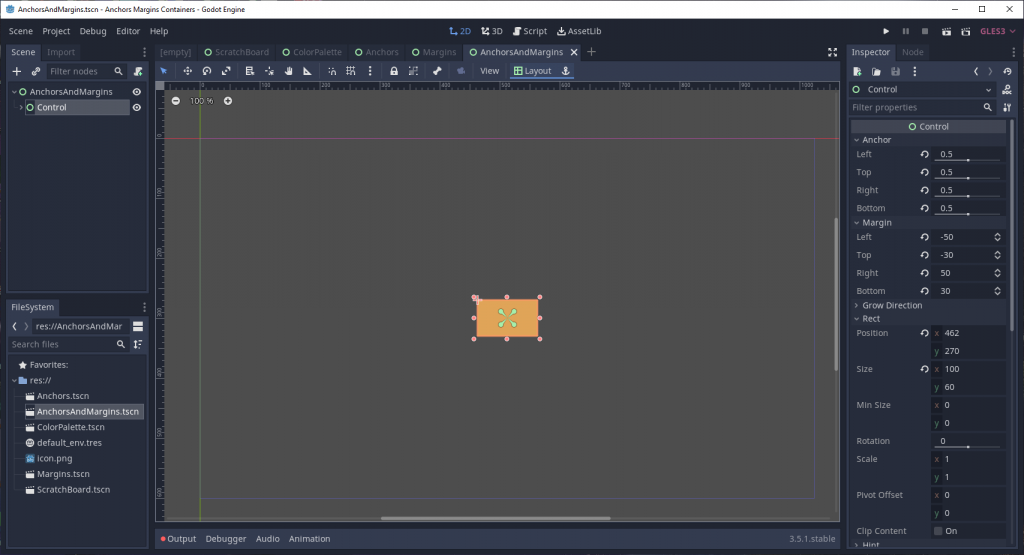 【转载】锚点、边距和容器，我的Godot！ - GOUCCI - 博客园