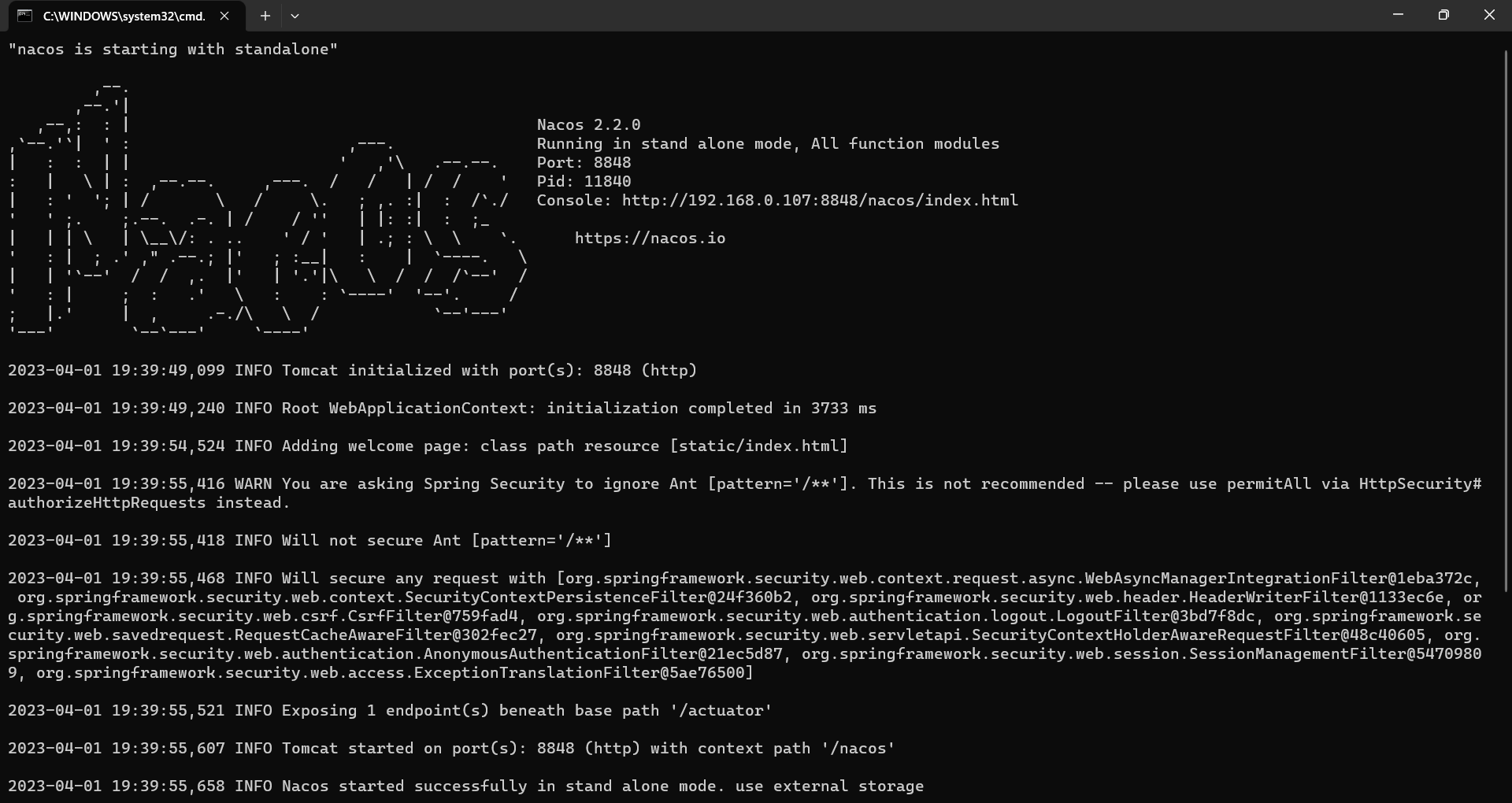 Nacos下载安装与配置(windows) - ping_code - 博客园