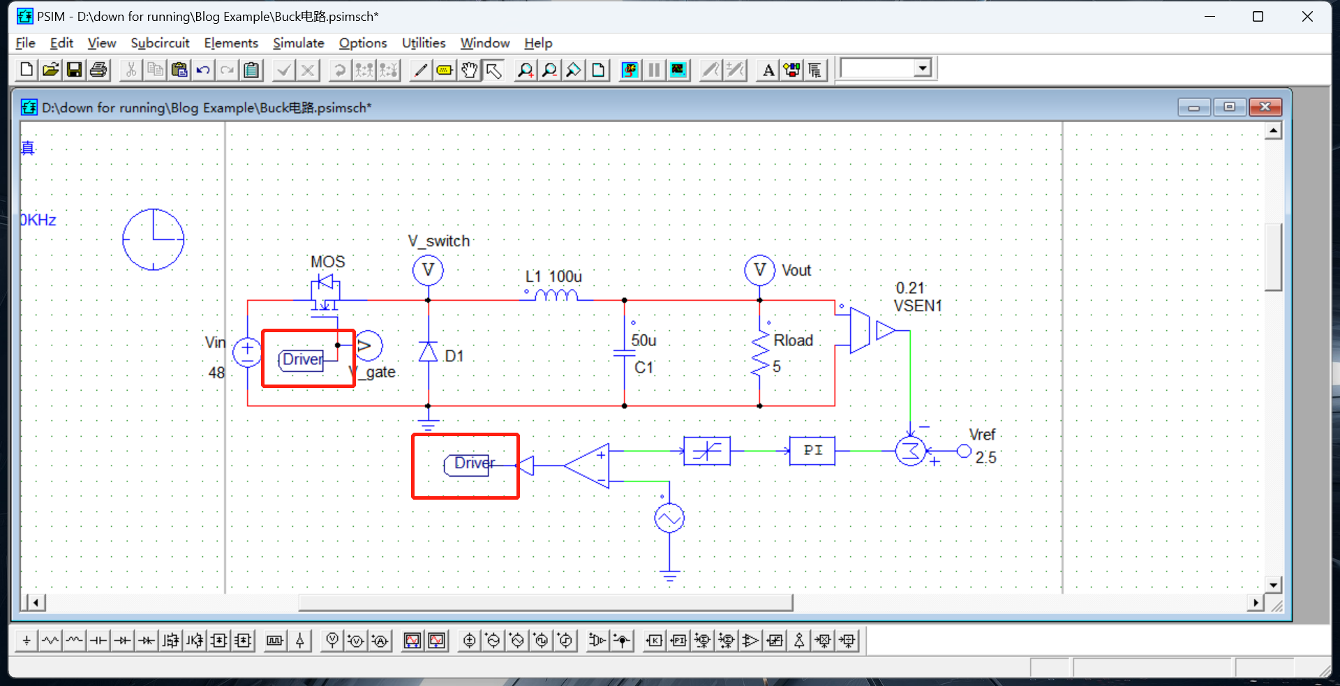 【PSIM-1】搭建一个Buck电路 - 整点薯条拯救一切 - 博客园