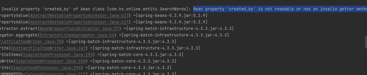 SringBoot batch 出现Bean property '*_*' is not readable or has an invalid getter method - 永汲 - 博客园
