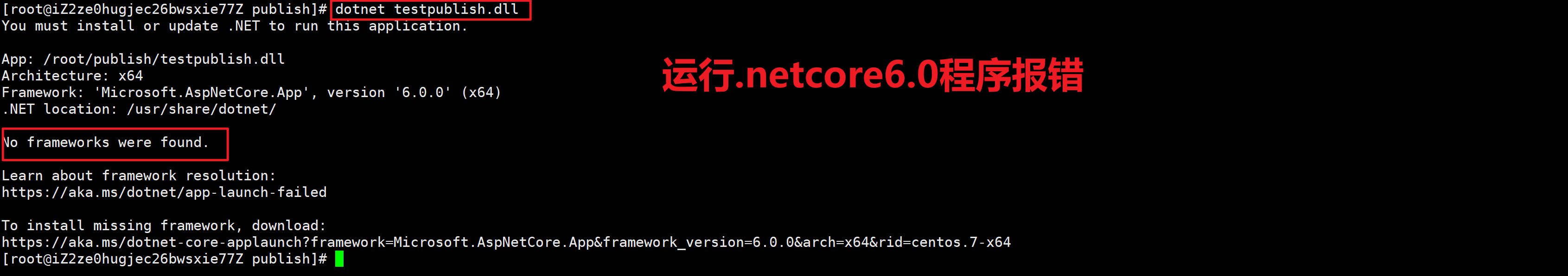 .netcore6.0 发布后在liunx运行报错：you must install or update .net to run this application - 无声袖箭 - 博客园