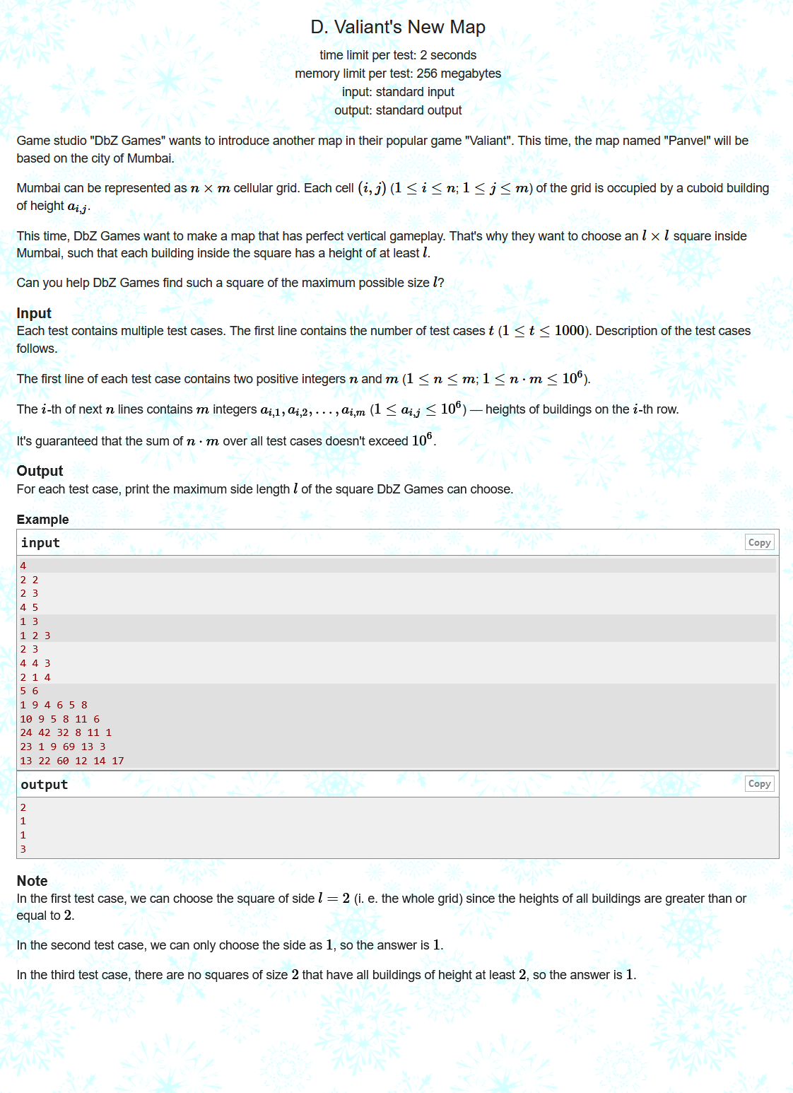 Codeforces Round #841 (Div. 2) and Divide by Zero 2022------D. Valiant's New Map - XiCen - 博客园
