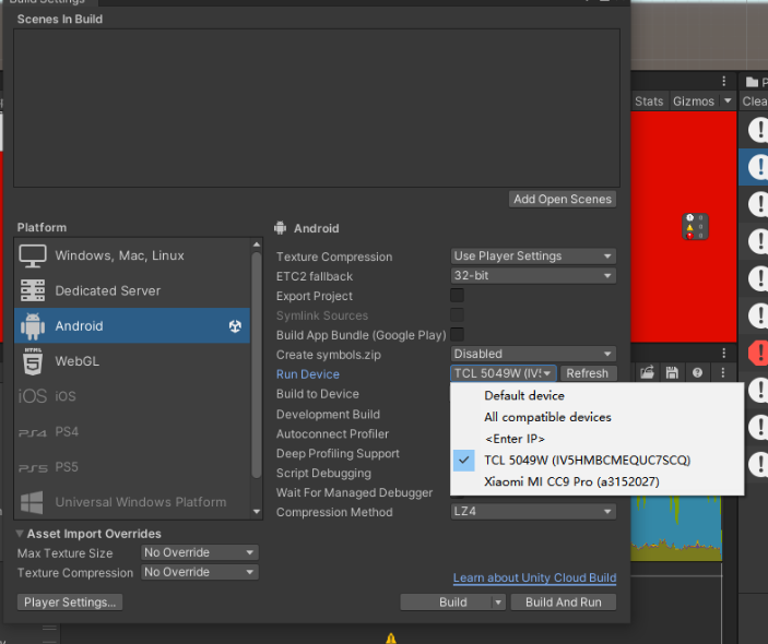unity在安卓手机上真机调试，OK（可通过USB安装，IP连接，回显Debug.Log） - 牛大胆V5 - 博客园