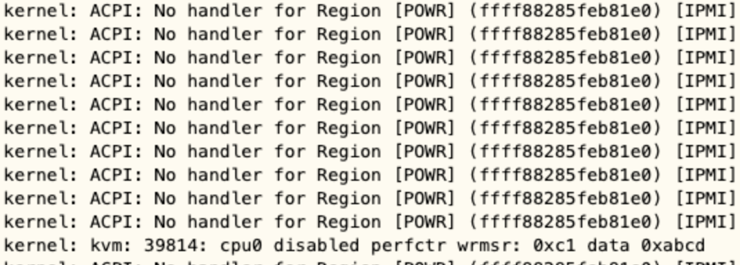 kvm物理机系统日志： kernel: ACPI: No handler for Region [POWR] (ffff88285feb81e0) [IPMI] - opss - 博客园